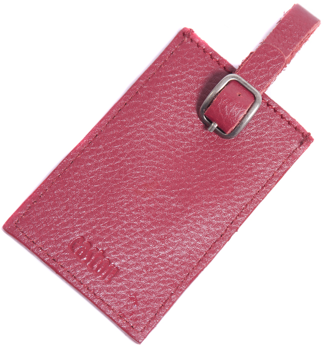 Shona Easton Red Leather Luggage Tag