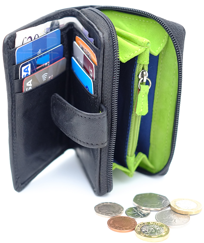 Shona Easton Black Penny Purse with anti-scan lining